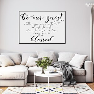 Be Our Guest, Guest Room Decor, Guest Room Wall Art Quote Print ...