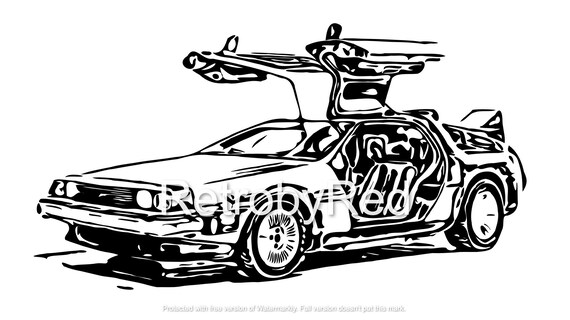 Back to the Future Delorean SVG | Etsy Singapore