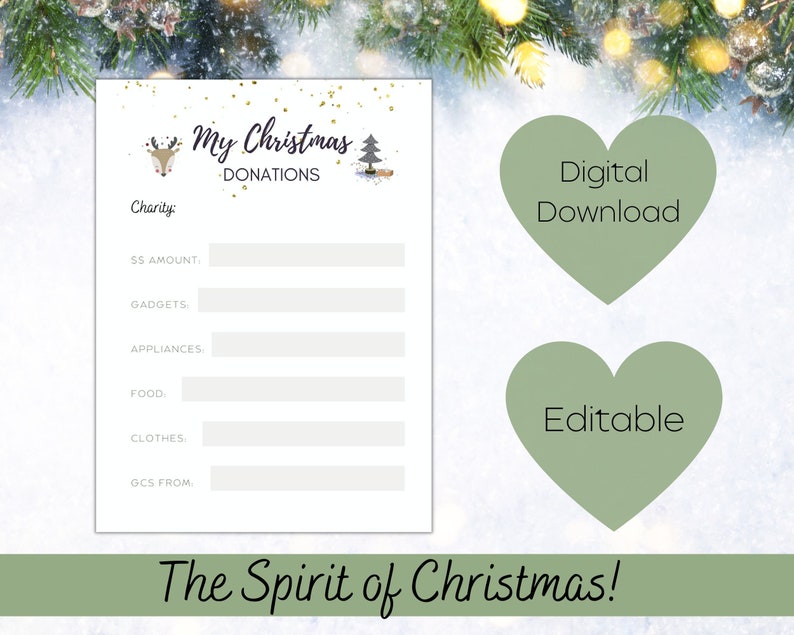 Christmas Donations List Printable, Children's Donation Christmas ...