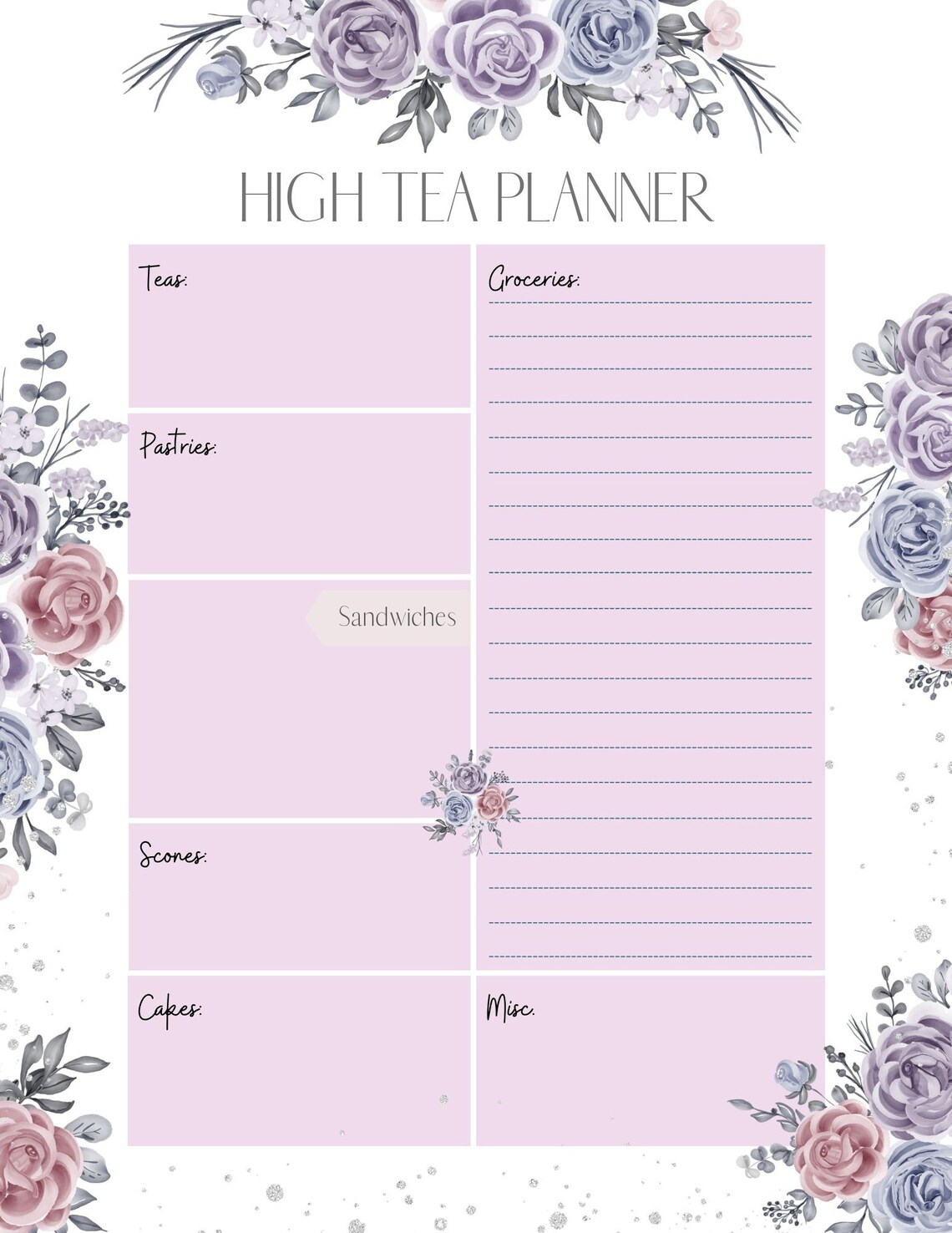 Tea Party Planner Printable | Guest List & Party Planner PDF - Etsy