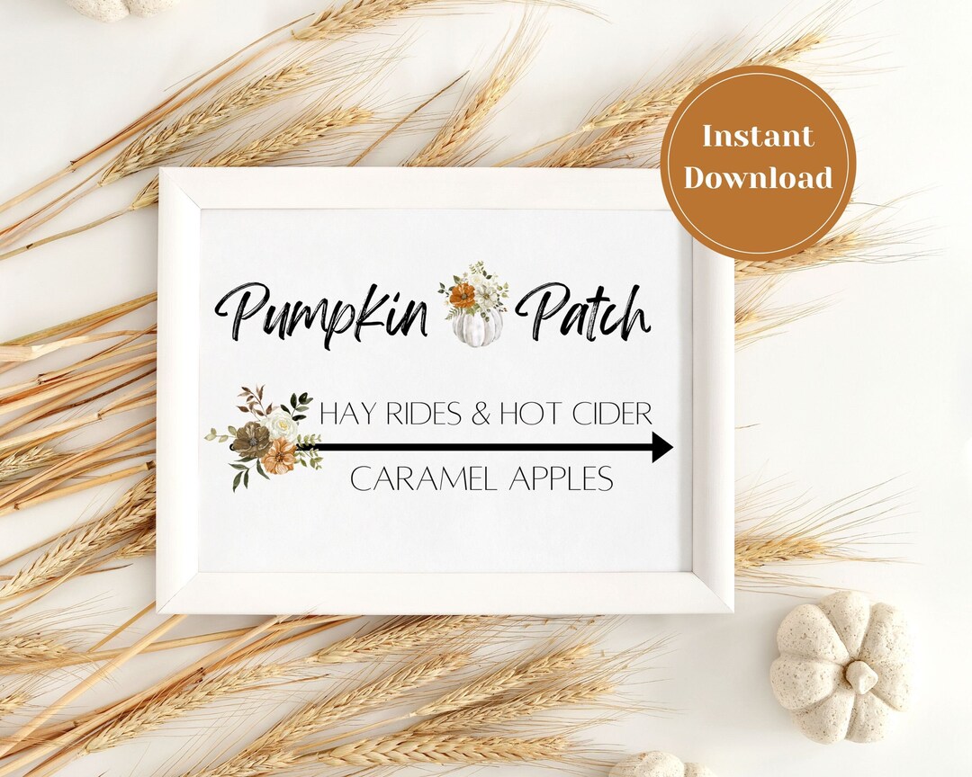 Pumpkin Patch Sign for Pumpkin Patch Birthday Party Pumpkin Patch Art ...