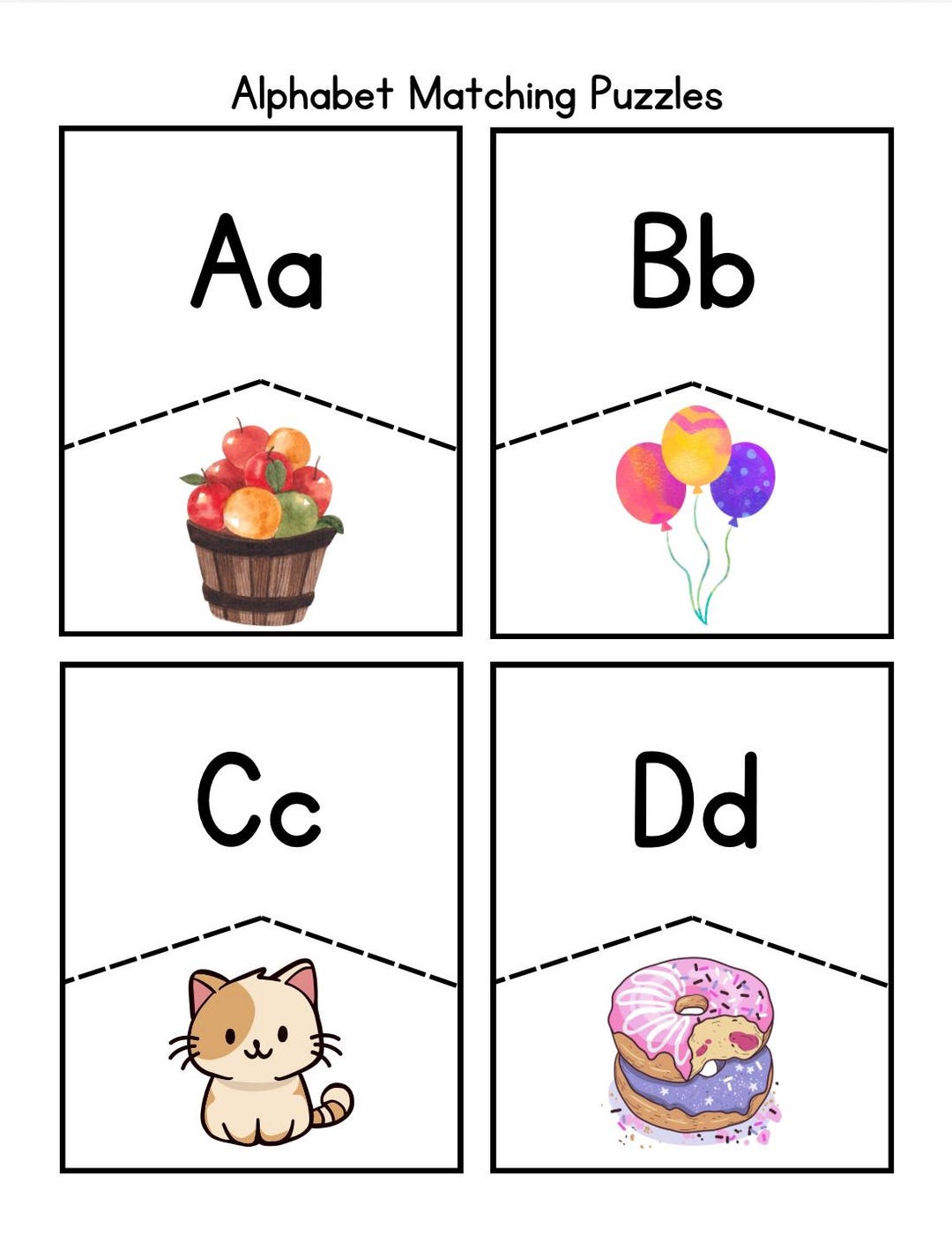 ABC Matching Cards - Etsy