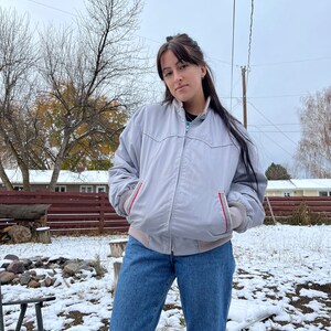 Gray Vintage Patchwork Bomber Jacket - Etsy