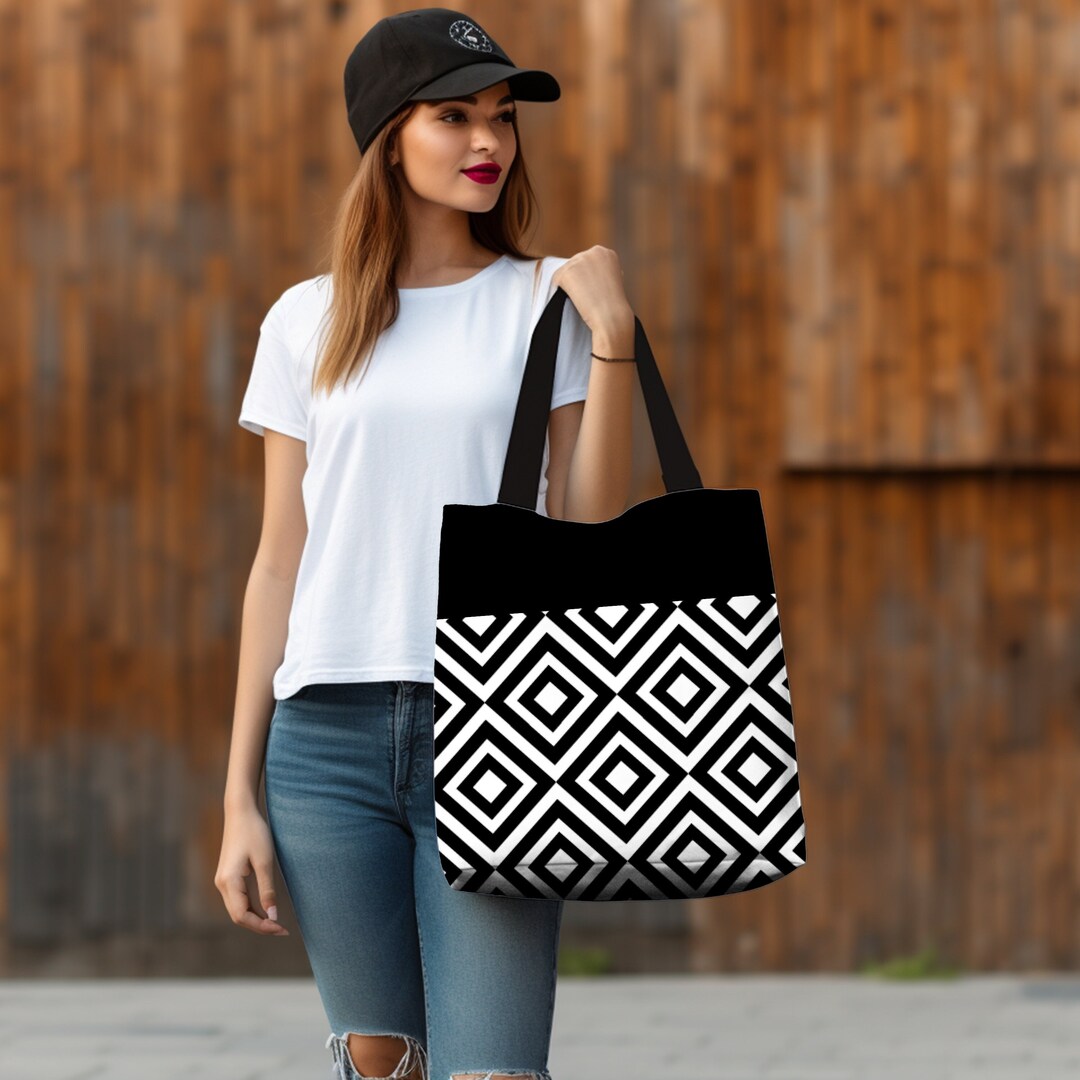 Abstract Diamond Tote Bag, Luxury Pattern Bag , Hand Bag, Gift Bag ...