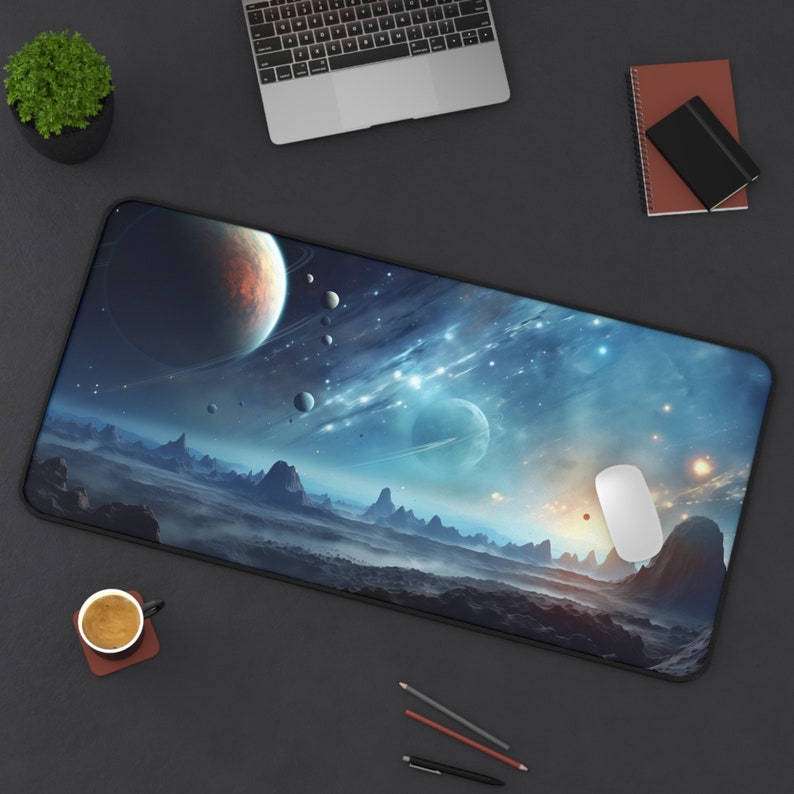 View of Planets in Sky From Moon Gaming Mousepad, Gamer Mouse Pad ...
