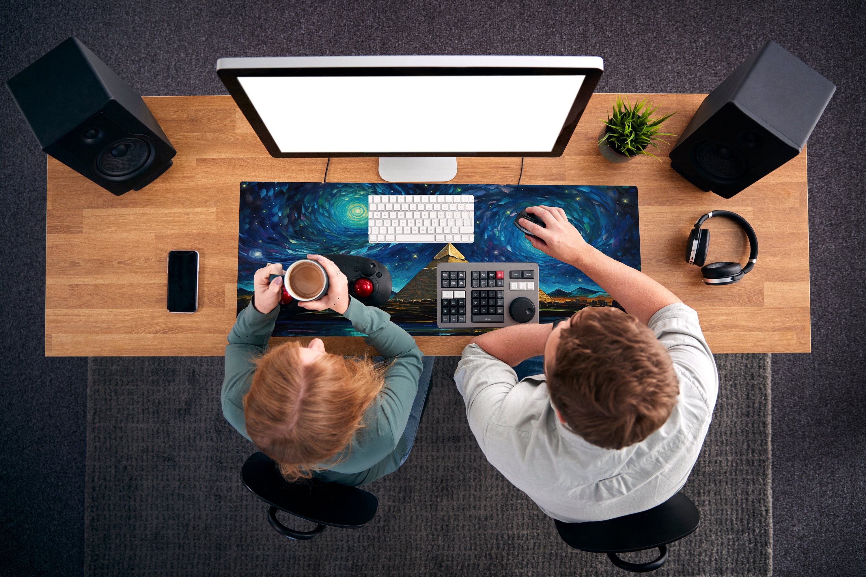 Egyptian Pyramids Starry Night Gaming Mousepad, Gamer Mouse Pad, Mouse ...