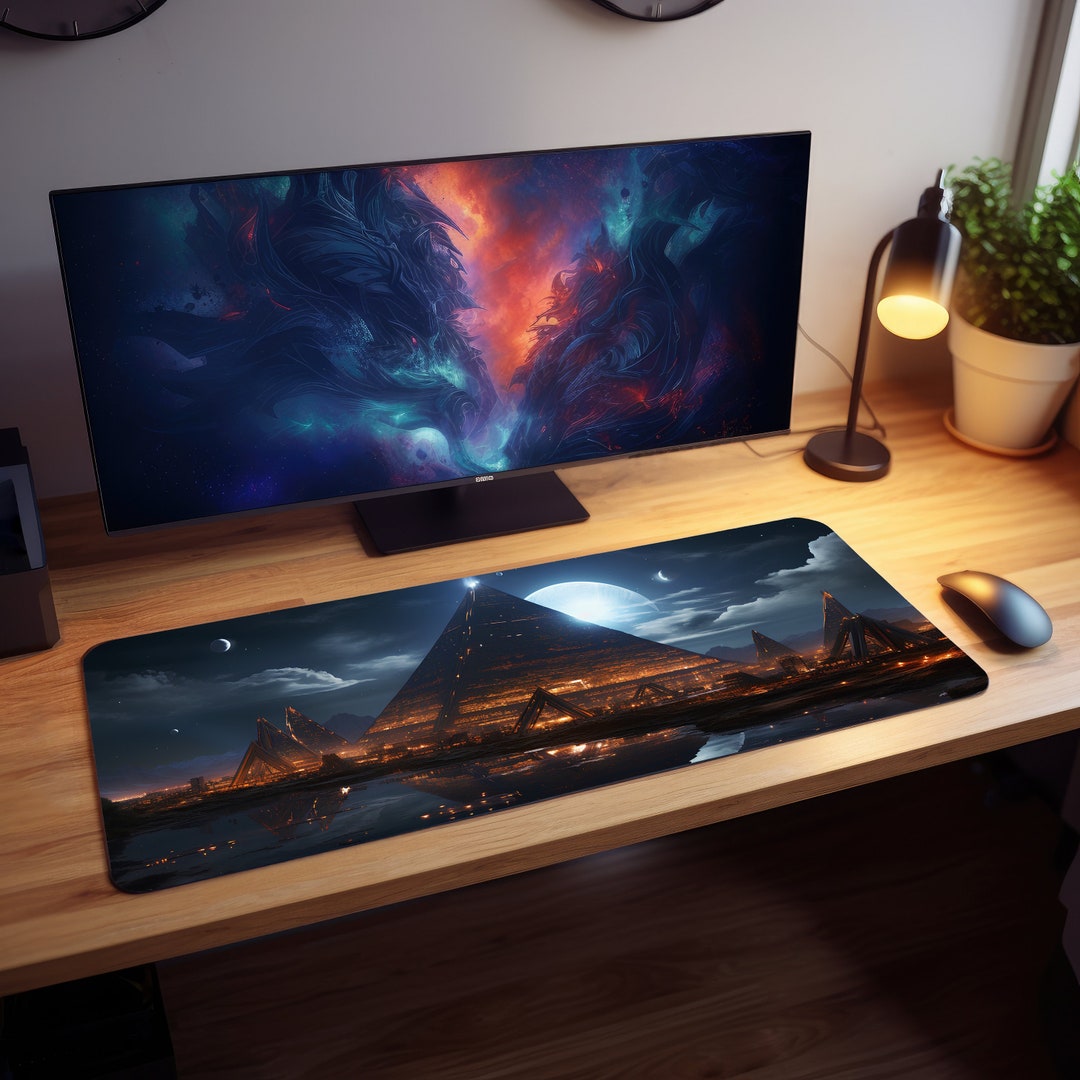 Egyptian Futuristic Pyramid Gaming Mousepad, Gamer Mouse Pad, Mouse Pad ...