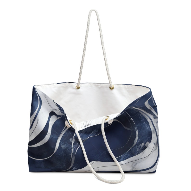 Blue Marble Weekender Bag, Luxury Pattern Tote Bag, Weekender Bag, Hand ...