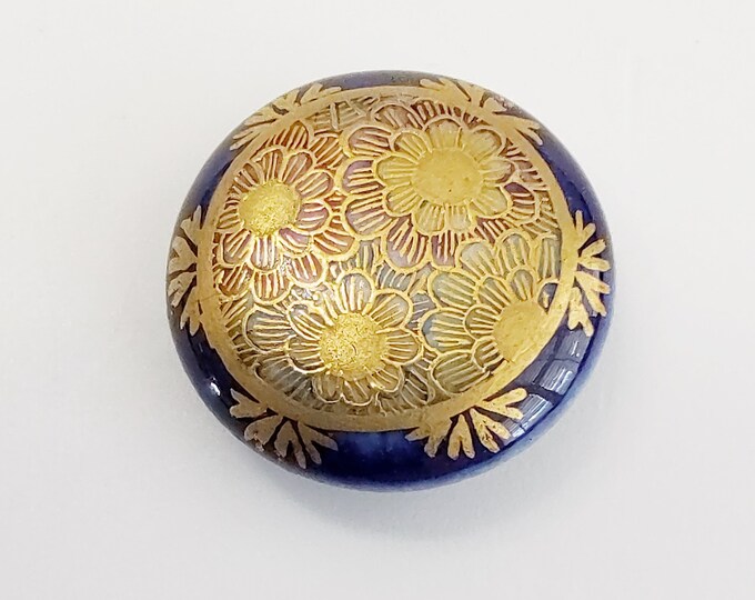 Fine Satsuma Button, Meiji Period, Gold and Navy - Etsy