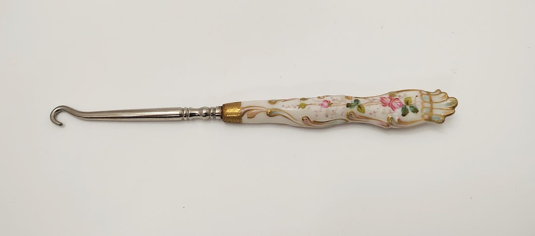 Victorian Button Hook With Porcelain Handle, Rare - Etsy