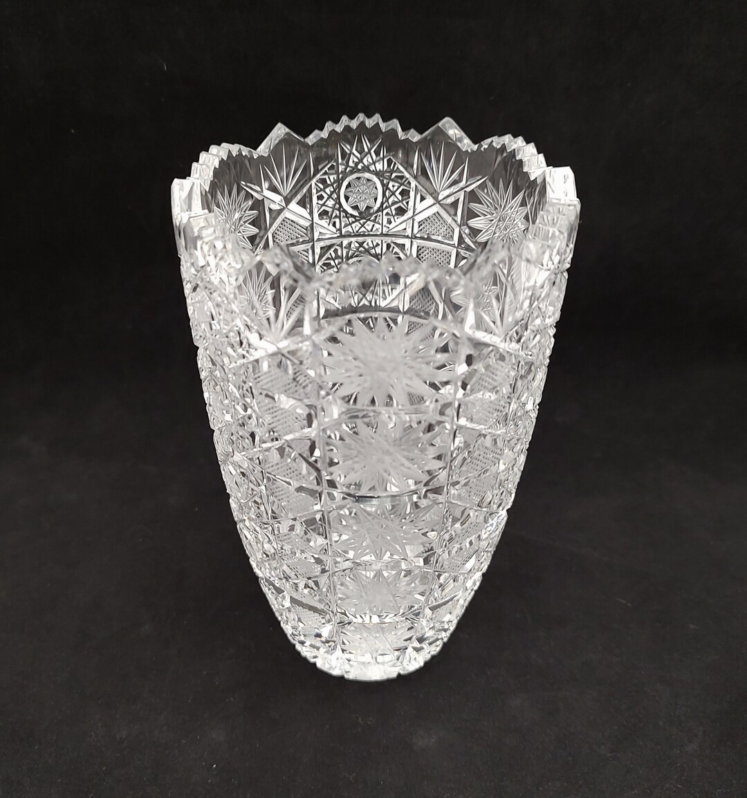 Brilliant Cut Vase, Queen Anne's Lace Pattern, Vintage Lead Crystal - Etsy