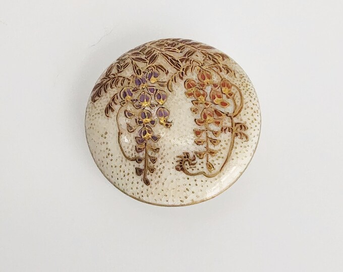 Fine Satsuma Button, Meiji Period, Wisteria Motif - Etsy
