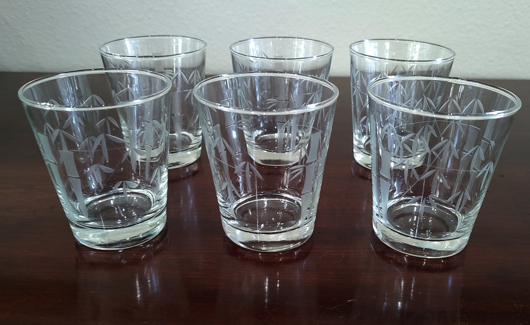 Set of 6 Sasaki for Noritake Lowball Glasses, Bamboo Pattern - Etsy