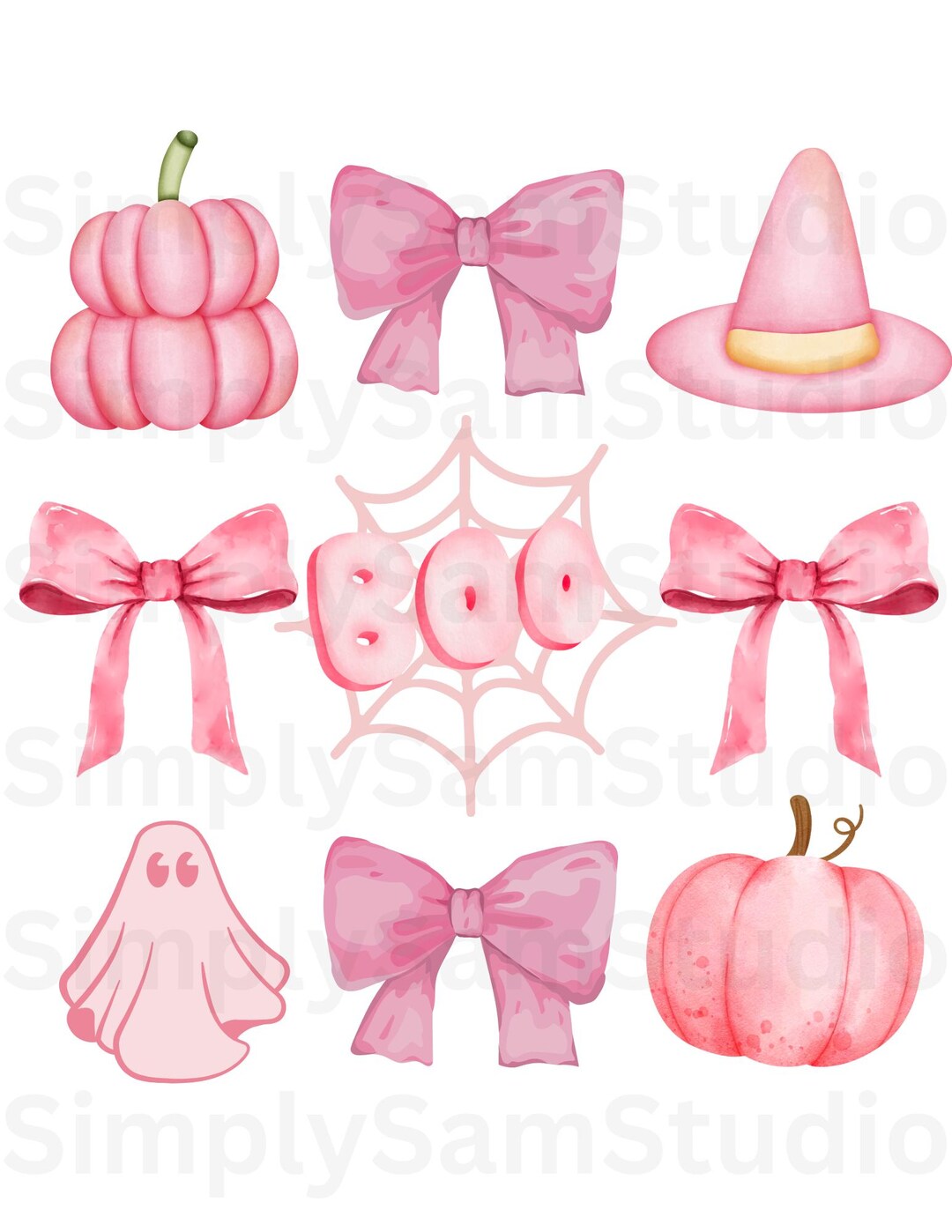 Pink BOO Bows PNG - Etsy