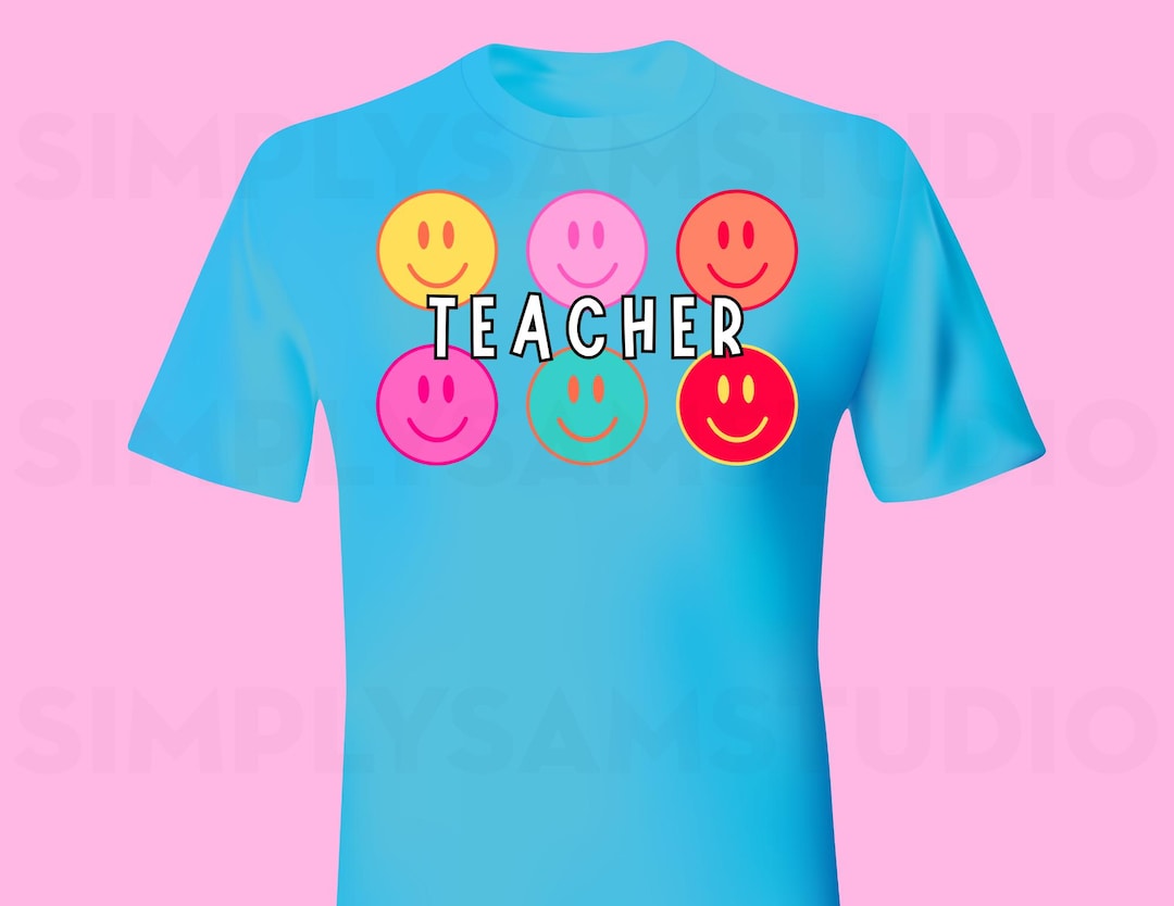 Smiley Face Teacher PNG - Etsy