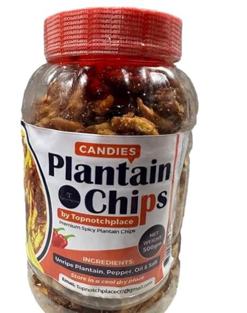 Crunchy Plantain Chips | Lightly Salted Snack (500g, 1.5ltr Jar) - Etsy