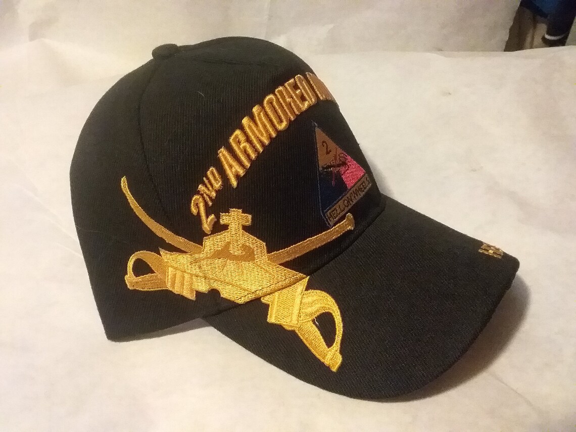 2nd Armored Division Black Baseball Cap/hat W/hell on Wheels - Etsy