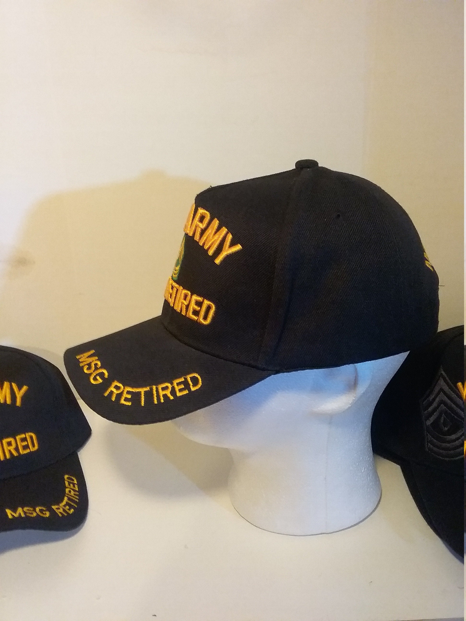 Rank E8 U.S. Army MSG Retired Black Baseball Cap W/msg - Etsy