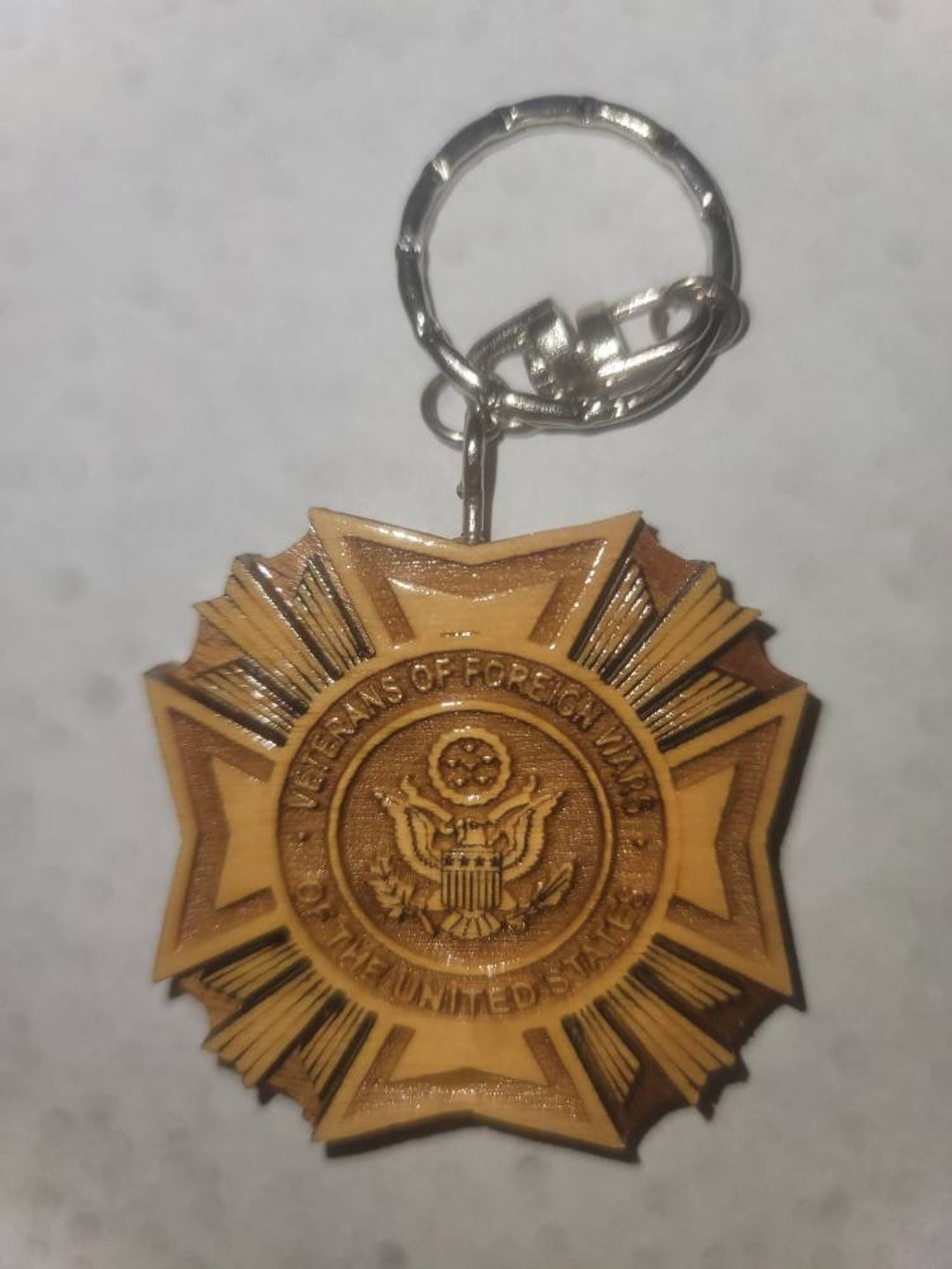 VFW. Wood Engraved Keychain - Etsy