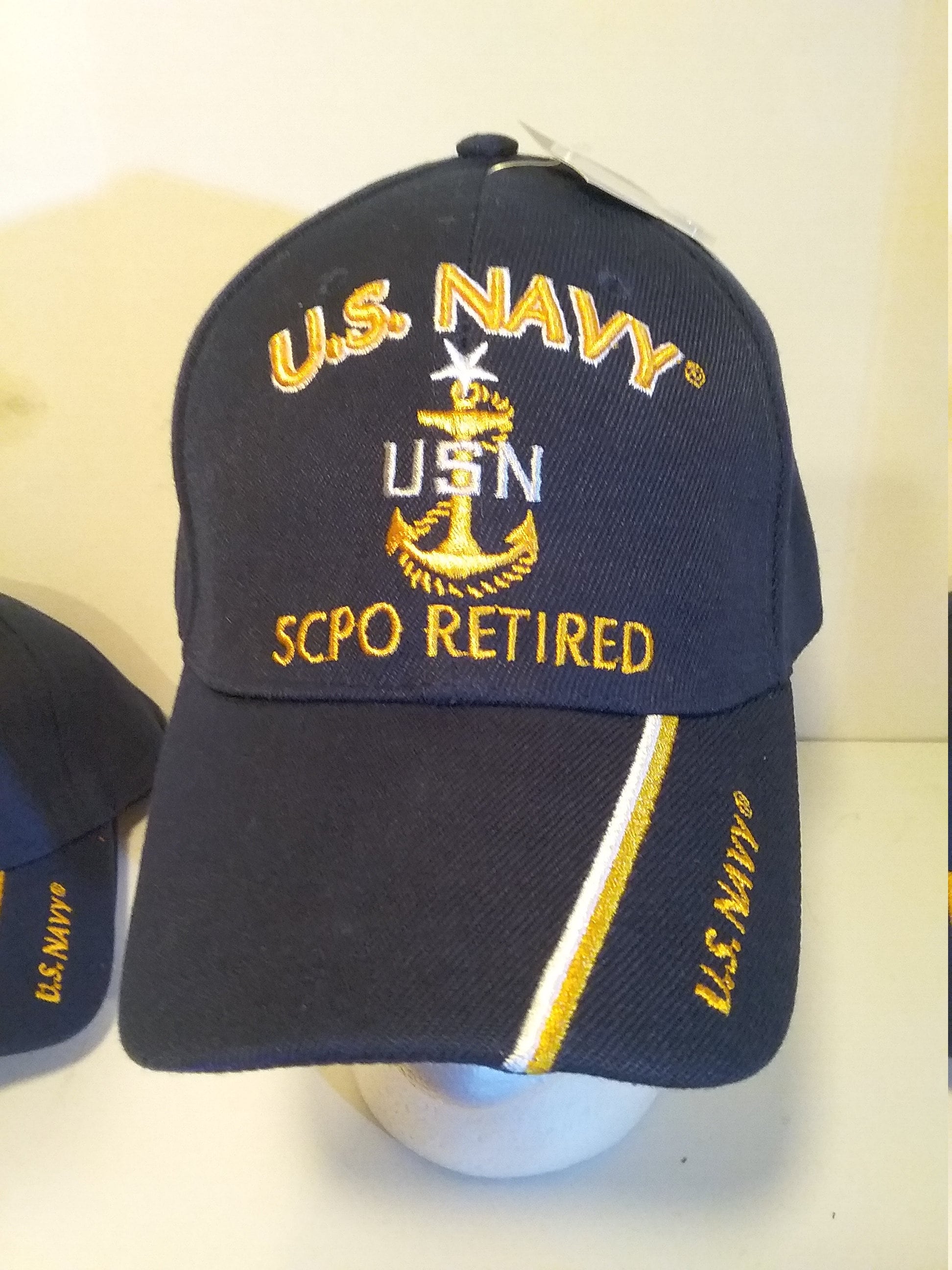 Rank E8. U.S. Navy SCPO Retired Blue Baseball Cap/hat - Etsy