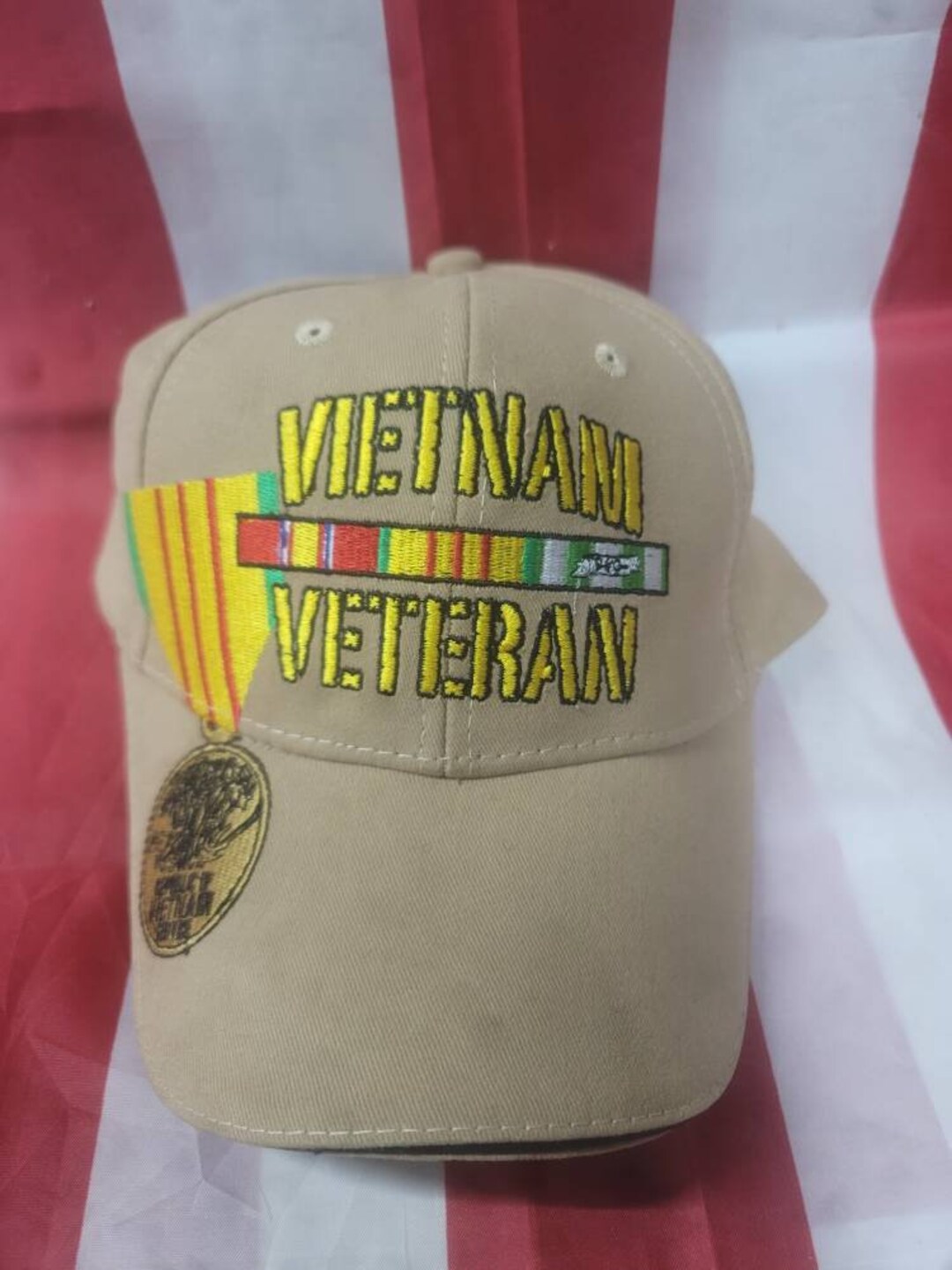 Vietnam Veteran, Baseball Cap/hat, W/metal (TAN) - Etsy