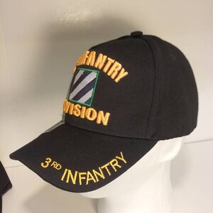 3rd Infantry Division, Black Baseball Cap/hat W/shadow, W/3rd Infantry ...