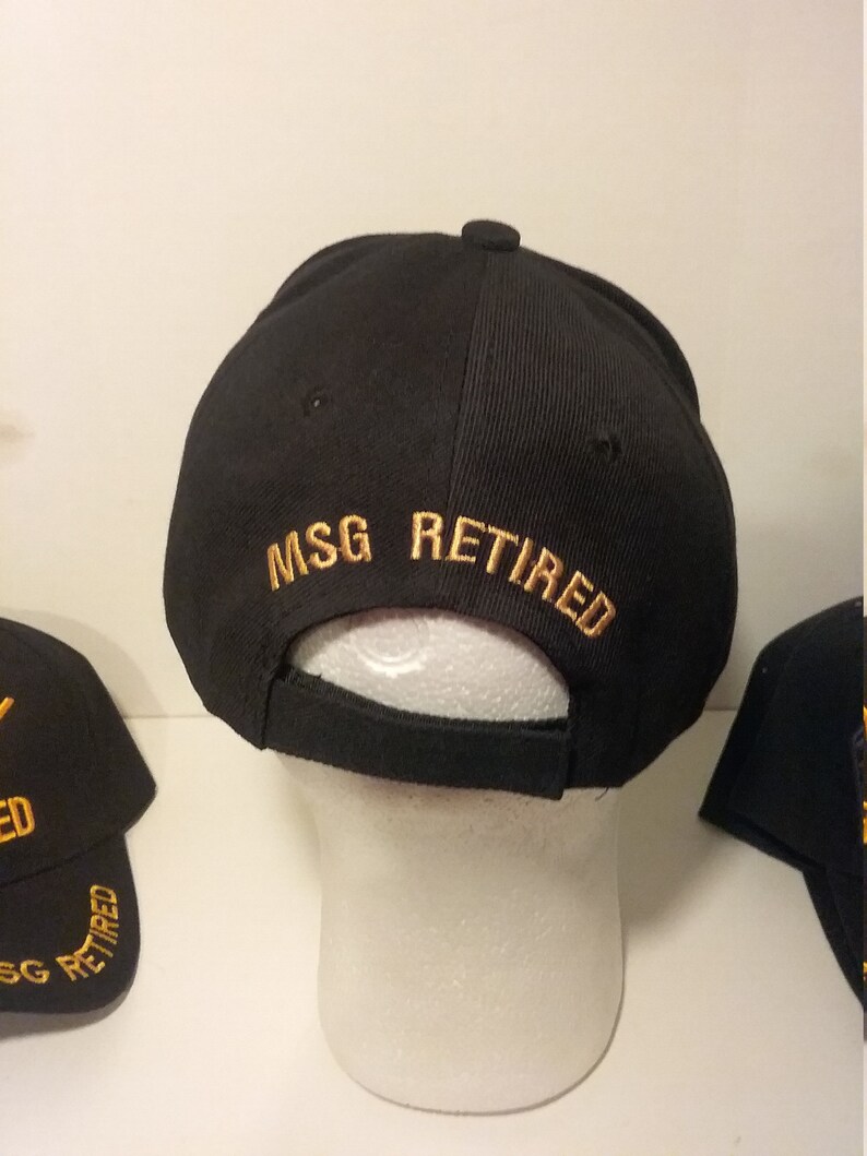 Rank E8 U.S. Army MSG Retired Black Baseball Cap W/msg | Etsy