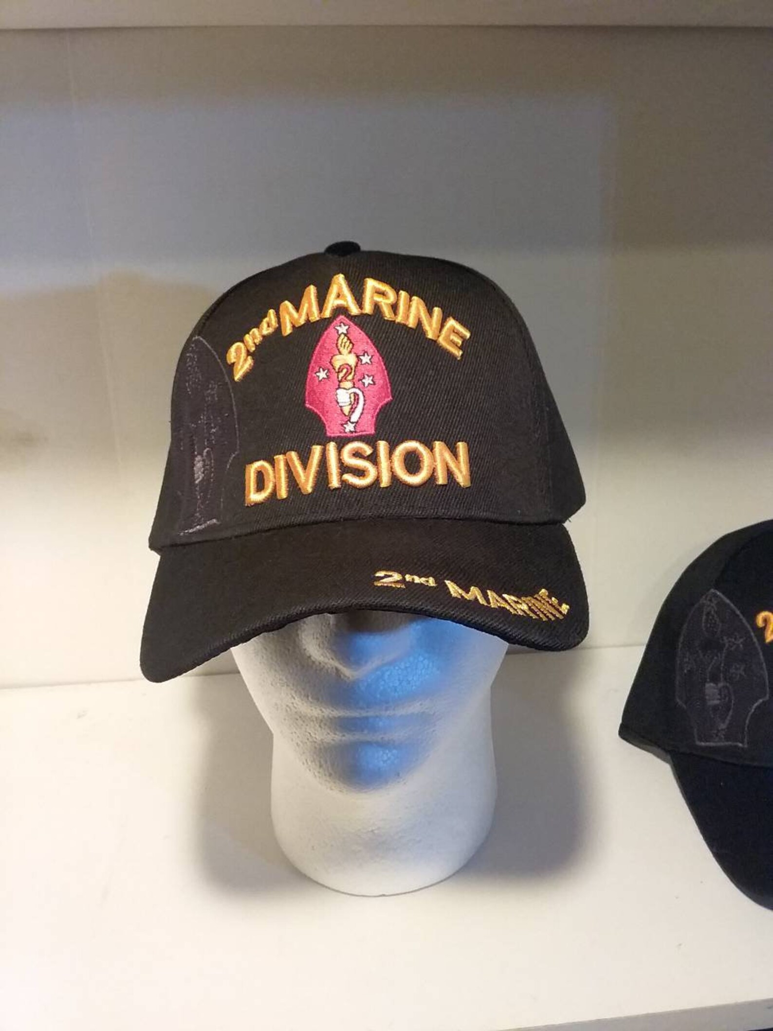 2nd Marine Division Black Baseball Cap/hat W/shadow & W/2nd - Etsy