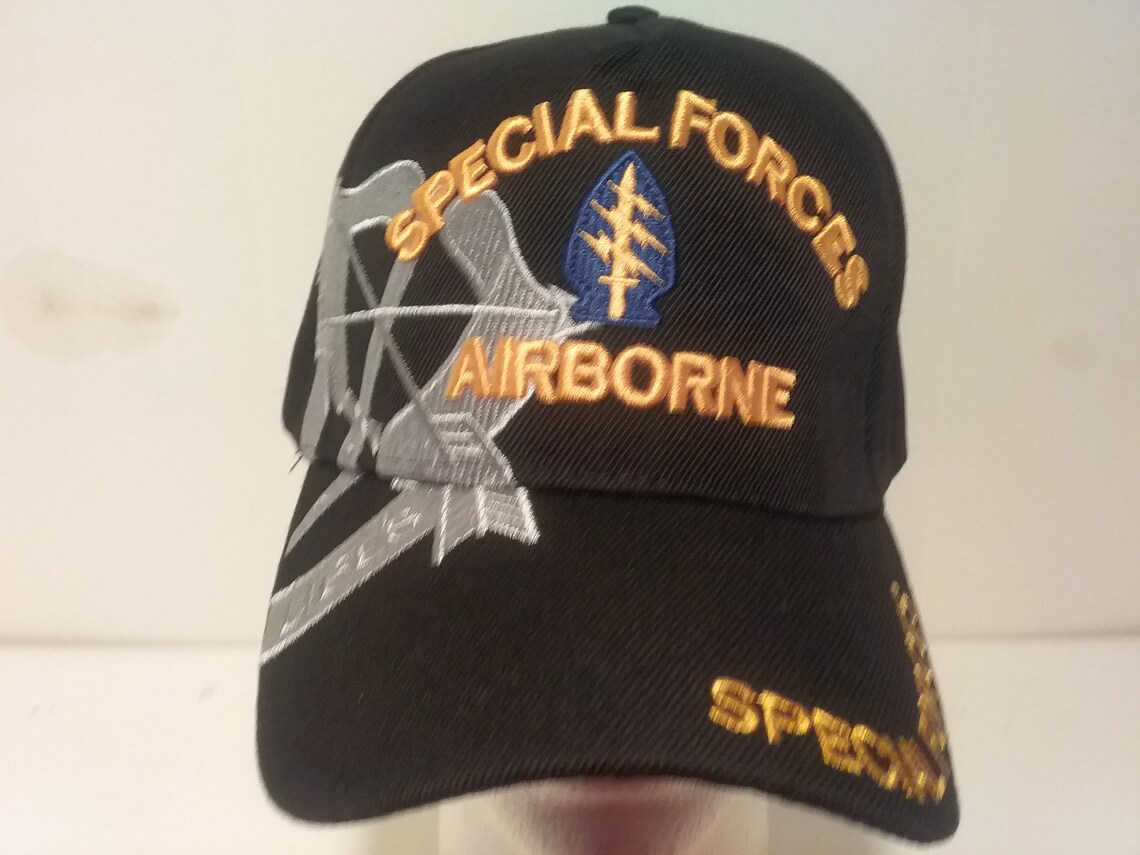 Special Forces Airborne Black Baseball Cap/hat W/ Shadow | Etsy