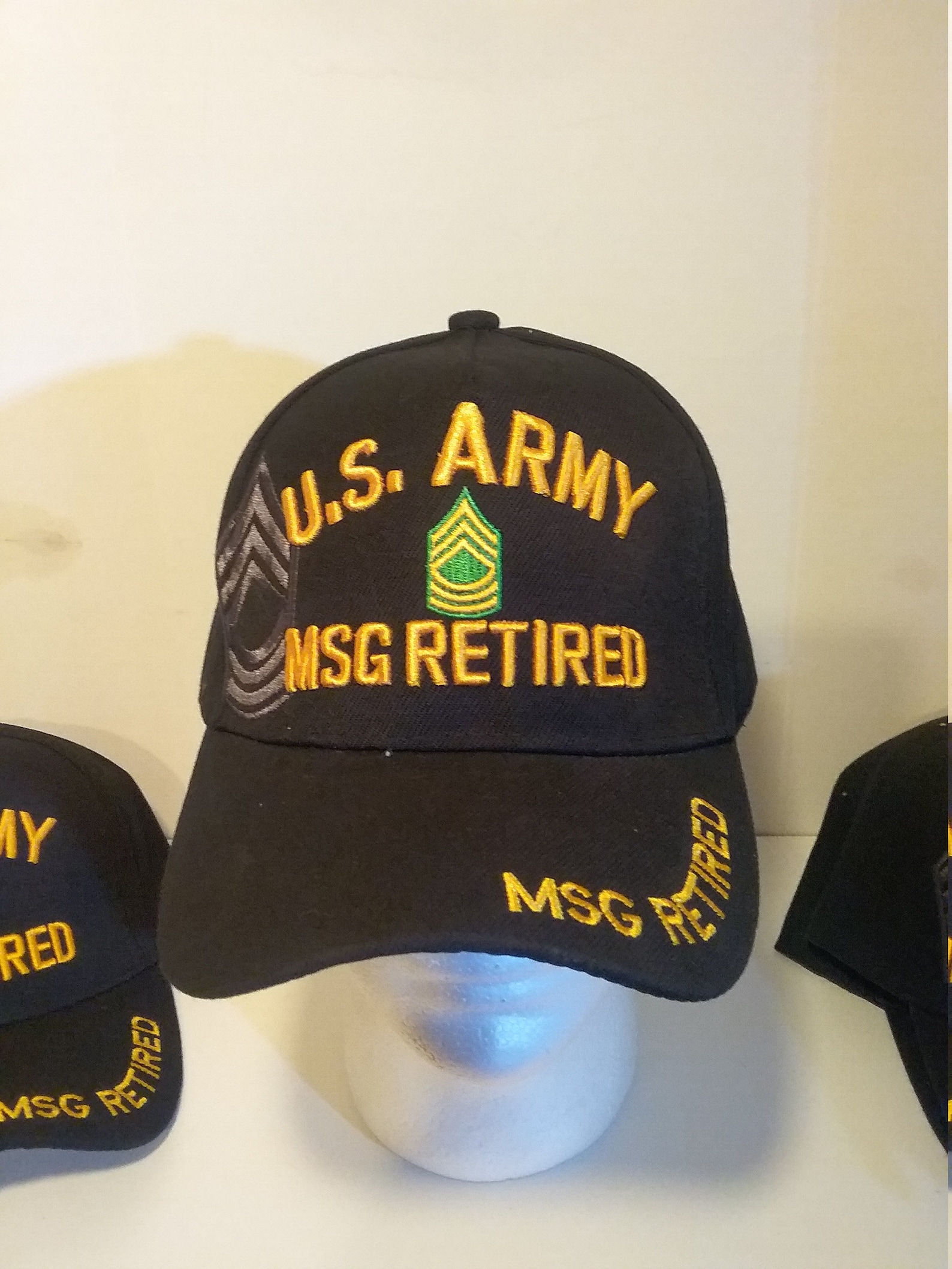 Rank E8 U.S. Army MSG Retired Black Baseball Cap W/msg | Etsy