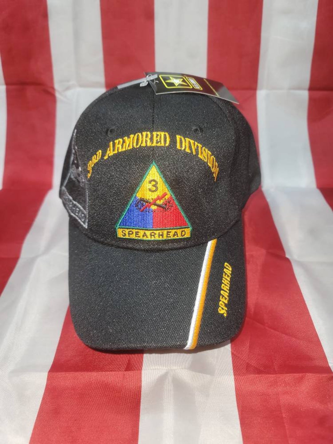3rd Armored Division Black Baseball Cap/hat W/shadow Patch W/spear Head ...
