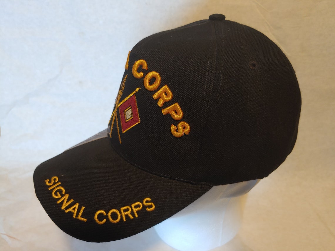 Signal Corps Black Baseball Cap/hat W/signal Corps on Bill - Etsy