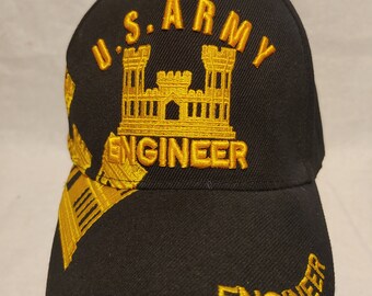 Combat Engineer Black Baseball Cap/hat W/combat on Bill and | Etsy