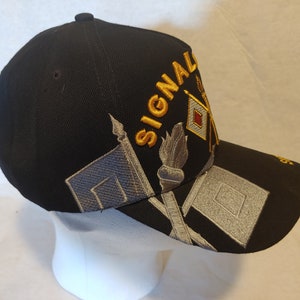 Signal Corps Black Baseball Cap/hat, W/signal Corps on Bill and on Back ...