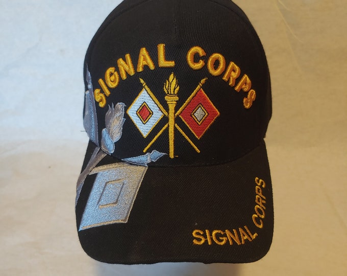 Signal Corps Black Baseball Cap/hat W/signal Corps on Bill - Etsy