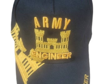 Combat Engineer Black Baseball Cap/hat, W/combat on Bill and on Back - Etsy
