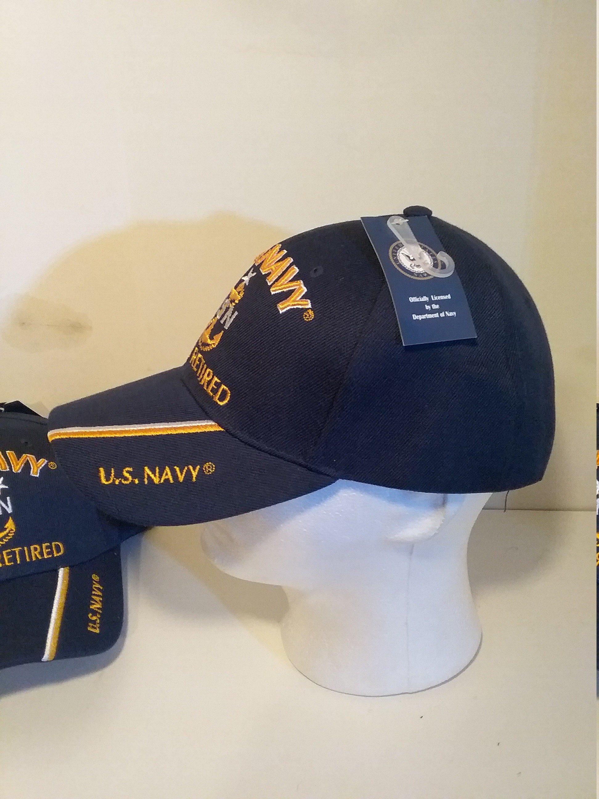 Rank E8. U.S. Navy SCPO Retired Blue Baseball Cap/hat - Etsy