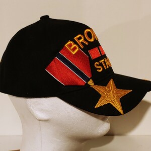 Bronze Star, W/ribbon and Metal, Black Baseball Cap/hat, Bronze Star on ...