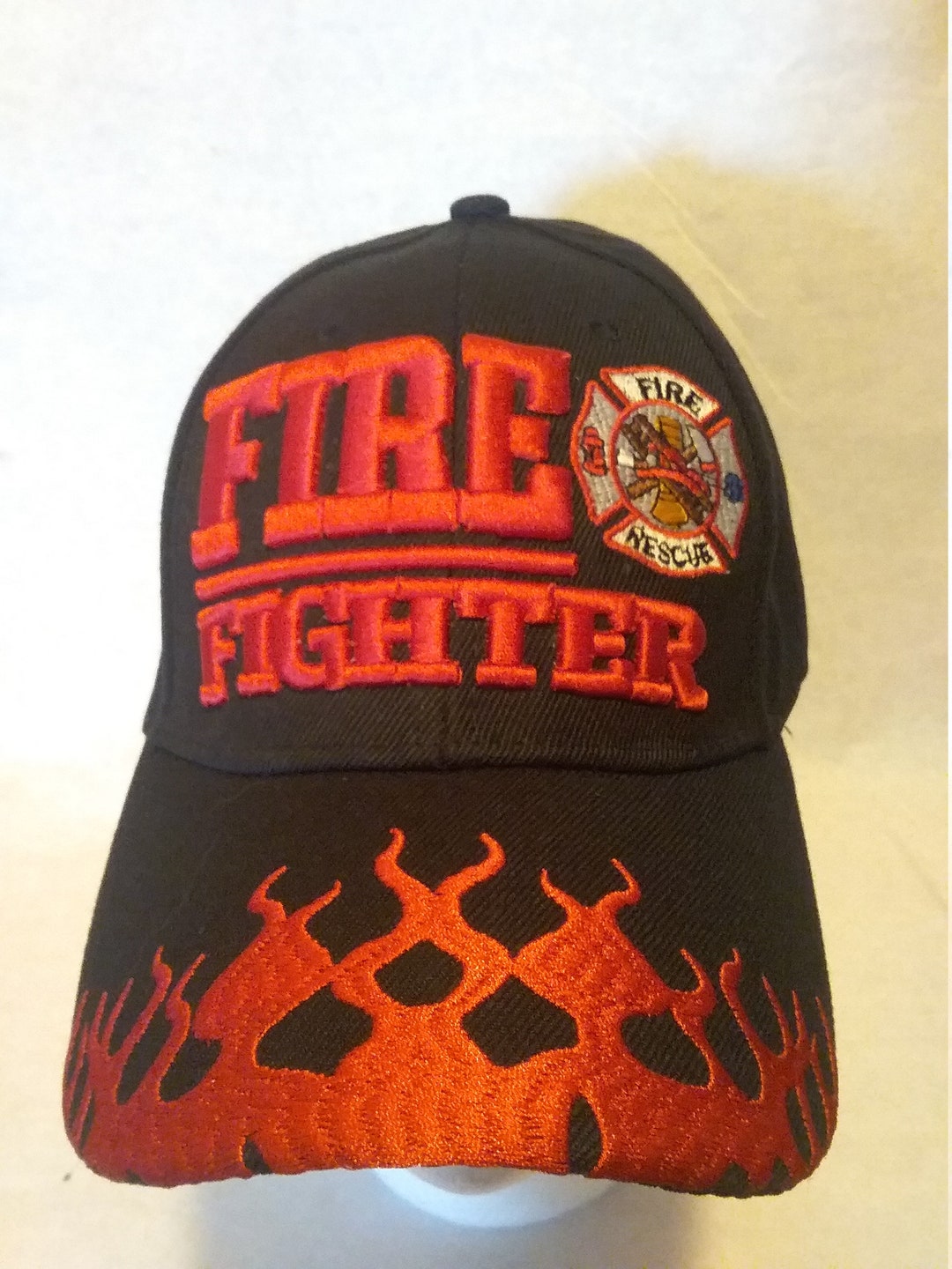 Fire Fighter W/fire Rescue Badge, Blabaseball Cap/hat, W/fire Rescue ...