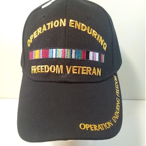 Operation Enduring FREEDOM, Black Baseball Cap/ Hat, Baseball Cap/hat ...