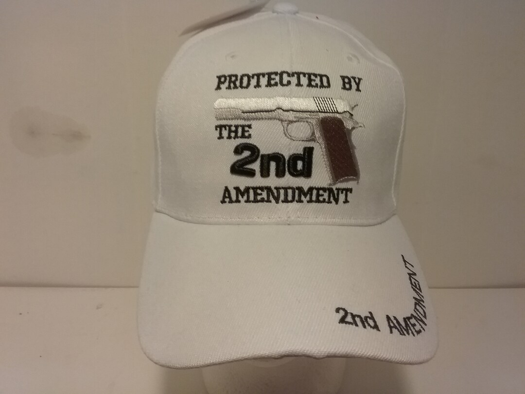 Protected by the 2nd Amendment, White Baseball Cap/hat W/ 2nd Amendment ...