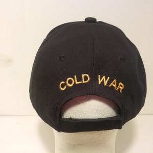 Cold War Veteran, Black Baseball Cap/hat, W/cold Waron Brim and on Back ...
