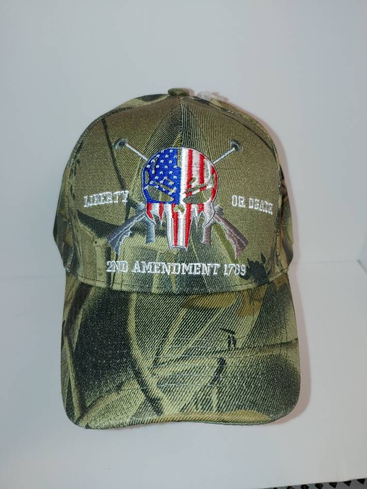 Liberty or Death, 2nd Amendment 1789, Woodland Camouflage, Baseball Cap ...