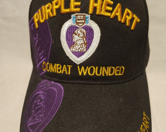 Purple Heart, Combat Wounded, Baseball Cap/hat, W/purple Heart Shadow ... Purple Heart, Combat Wounded, Baseball Cap/hat, W/purple Heart Shadow ...