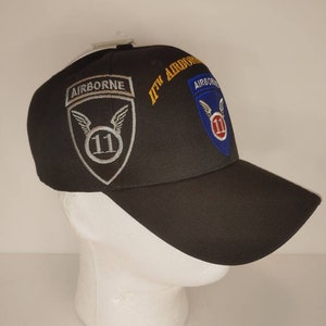 11th Airborne Division Black Baseball Cap/hat, W/shadow, and W/angles ...