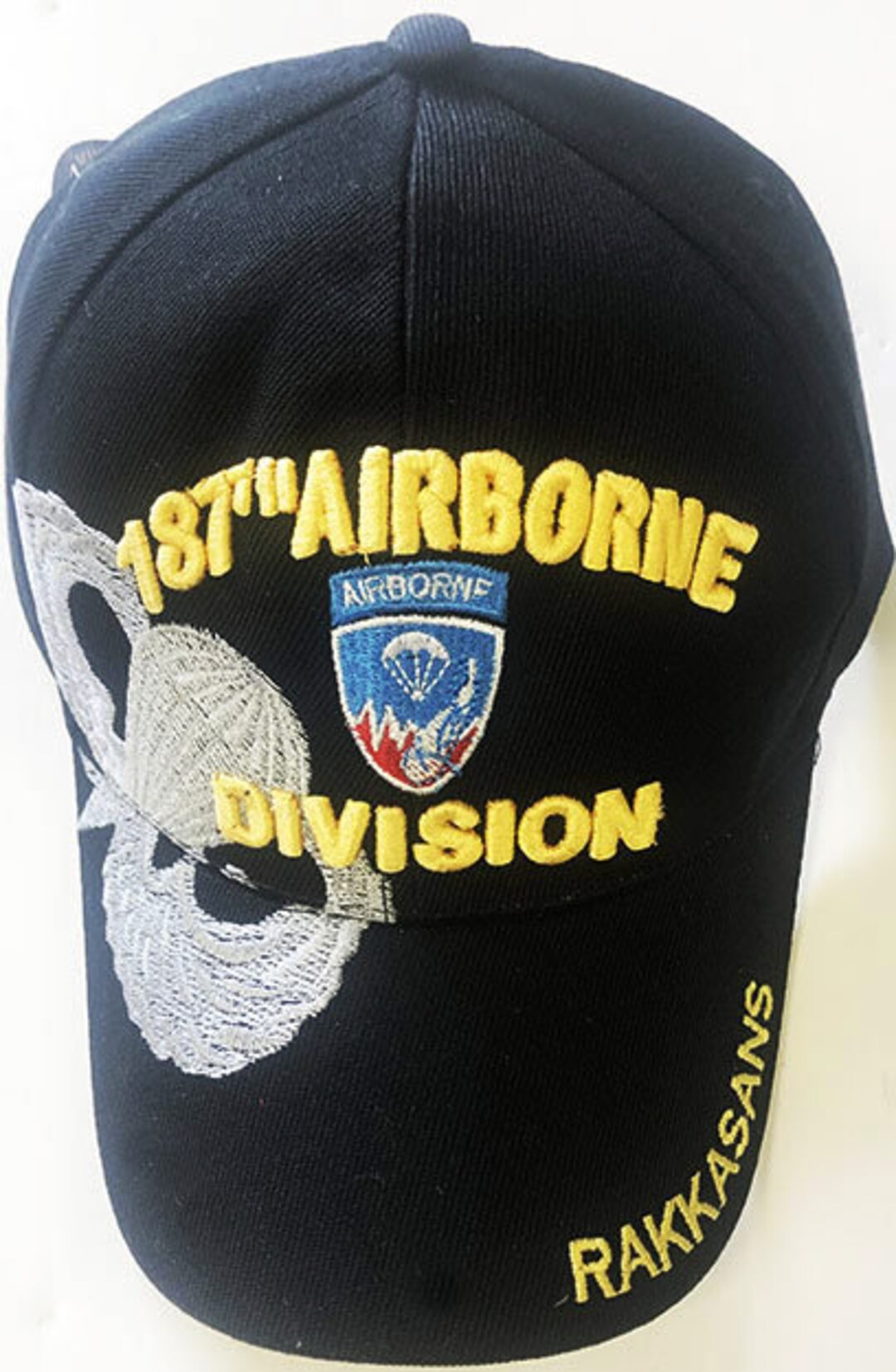 187th Airborne Division; Black Baseball Cap/hat W/sky Soldiers on the ...