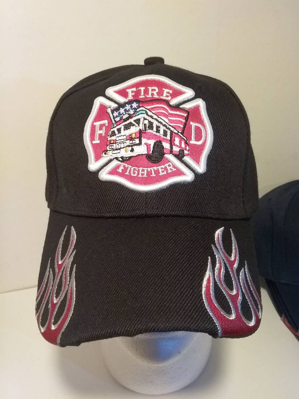 Firefighter W/fire Truck & Rescue Badge Baseball Cap/hat W/ - Etsy UK