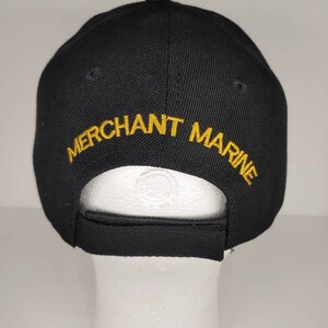 U.S. Merchant Marine, Black Baseball Cap/hat, W/merchant Marine on Brim ...