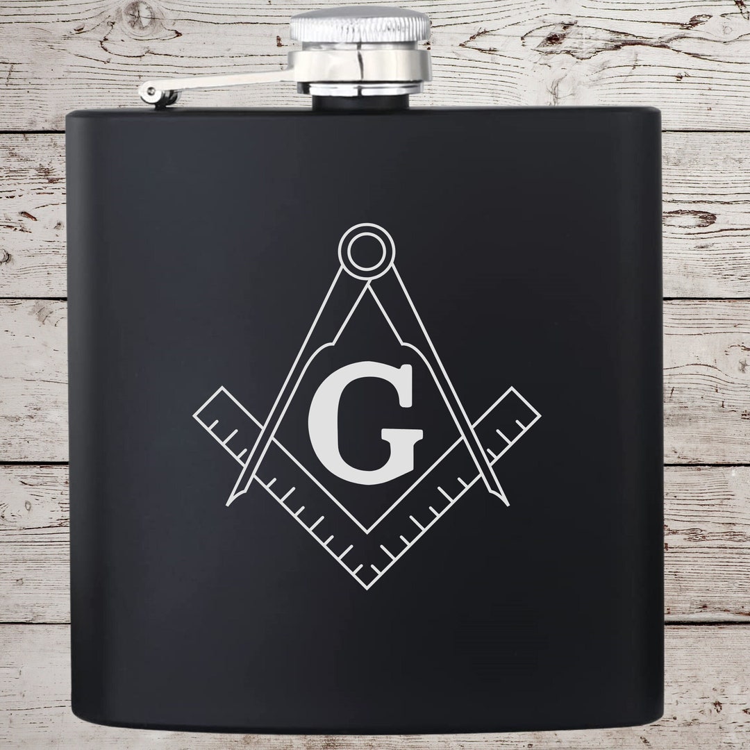 Freemason Masonic Square and Compass Engraved Flask - Etsy