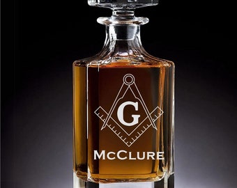 Free Mason Whiskey Decanter Gift Set, Mason Scotch Decanter Set ...